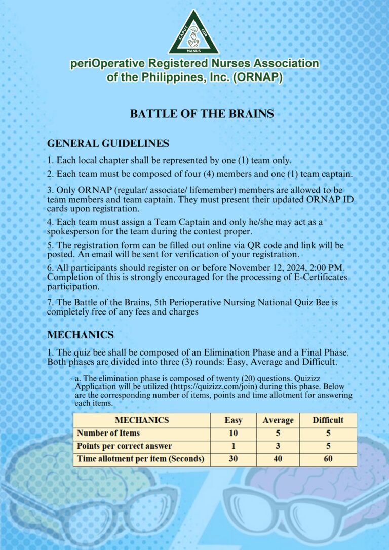 ORNAP | periOperative Registered Nurses Association of the Philippines ...